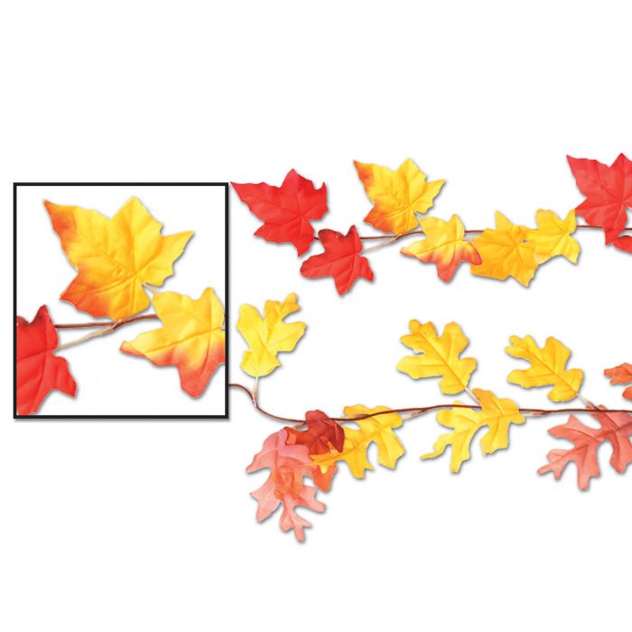 6 Artificial Autumn Leaf Garland 1 Count 6-artificial-autumn-leaf-garland-1-count