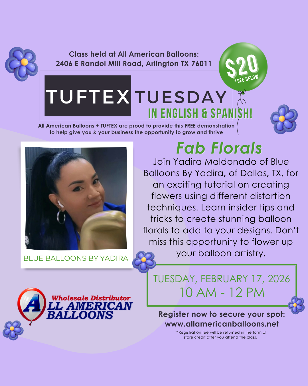 TUFTEX TUESDAY Balloon Class - Featuring Blue Balloons By Yadira | 2/1