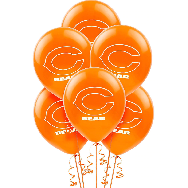 12" Chicago Bears NFL Printed Latex | 6 Count - Wholesale Balloons
