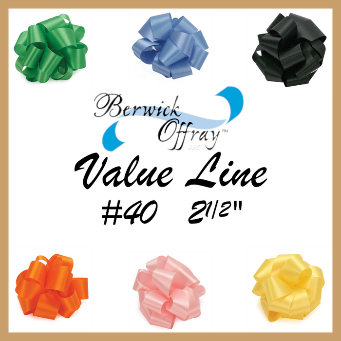 Berwick Offray #40 Satin Lustre Ribbon - 2 1/2 Inches Wide, 50 Yards ...