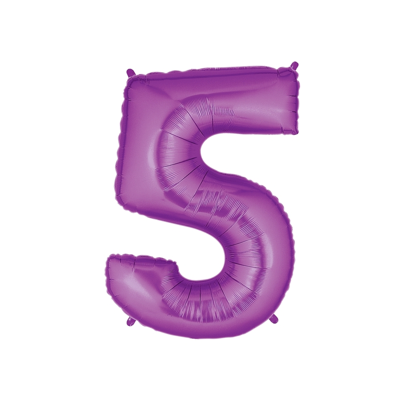 Betallic 34" Purple Foil Number Balloon- Megaloons | Numbers 0-9 ...