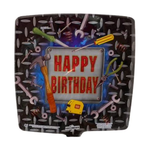 9" Happy Birthday Tools Foil Airfill Balloons | Buy 5 Or More Save 20% ...