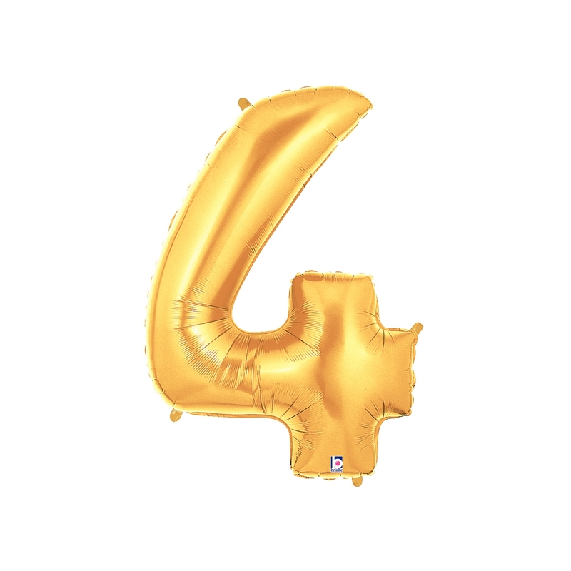 Betallic 7" | 14" | 34" Gold Number Foil Balloon- Numbers 0-9 | 3 Sizes ...