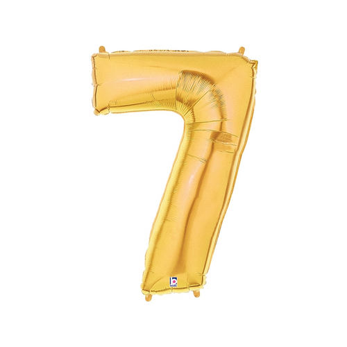 Betallic 7" | 14" | 34" Gold Number Foil Balloon- Numbers 0-9 | 3 Sizes ...