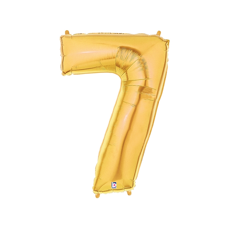 Betallic 7" | 14" | 34" Gold Number Foil Balloon- Numbers 0-9 | 3 Sizes ...