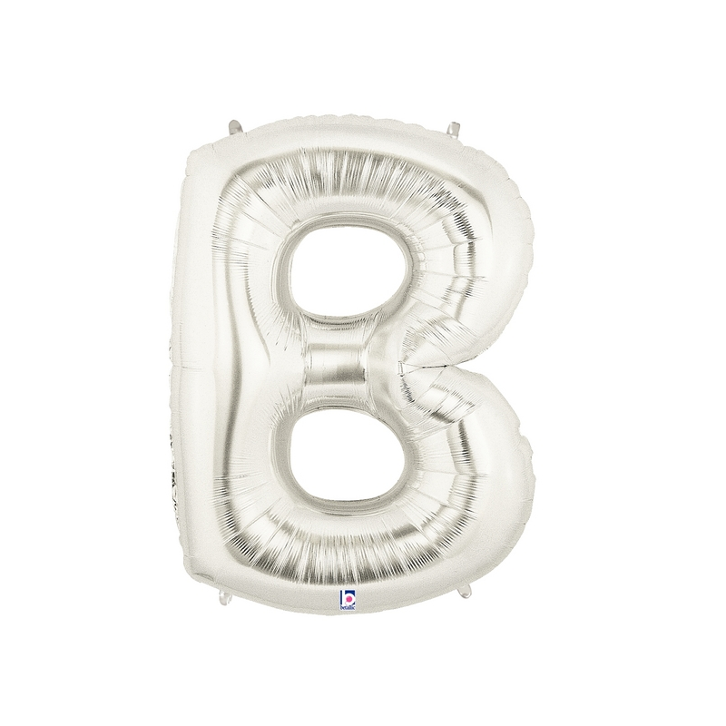 Betallic 7" | 14"| 34" Silver Letter Balloons-Megaloons Letters A-Z | 3 ...